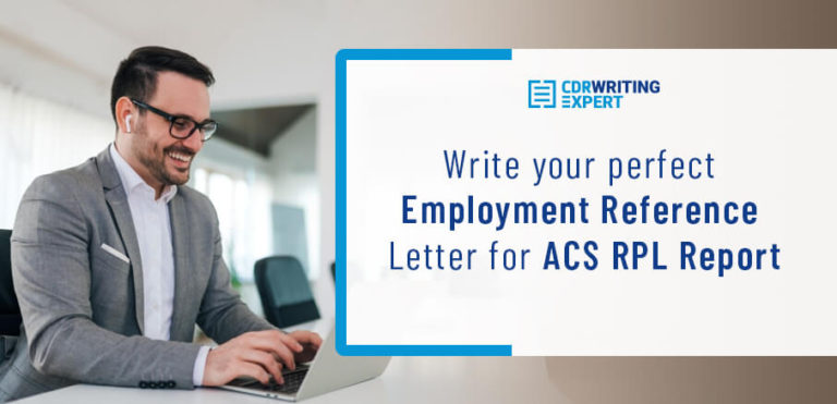 Perfect Employment Reference Letter for ACS RPL Report